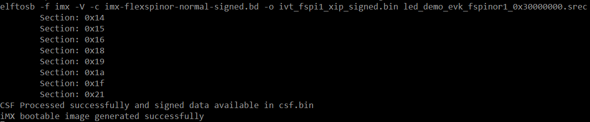Generate SB file for bootable image programming — MCUXpresso SDK Documentation