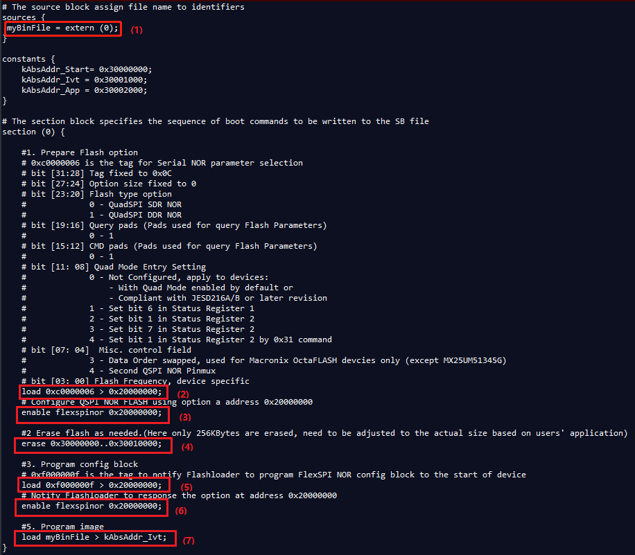 Generate SB file for bootable image programming — MCUXpresso SDK Documentation